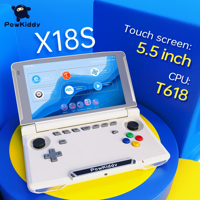 Novo powkiddy x18s android 11 t618 chip 5. tela de toque de 5 Polegada ...