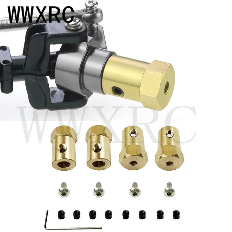 4pcs WPL D12 Model Truck Brass Adapter 5mm to 12mm Wheel Shaft ...
