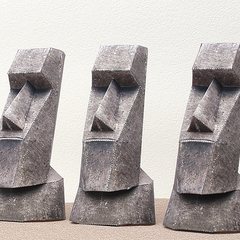 Moai-Statues-Easter-Island-3Pcs-Folding-Mini-3D-Paper-Model-Papercraft ...