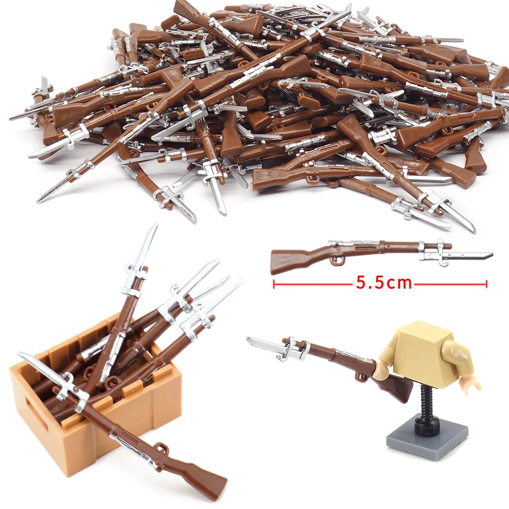 Military-Weapons-Building-Block-Silver-Knife-Stabbing-Guns-WW2-Soldier ...