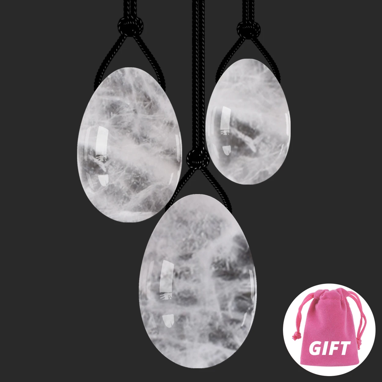 Yoni-Eggs-for-Women-Kegel-Training-3-Sizes-Rock-Crystal-Drilled-and ...