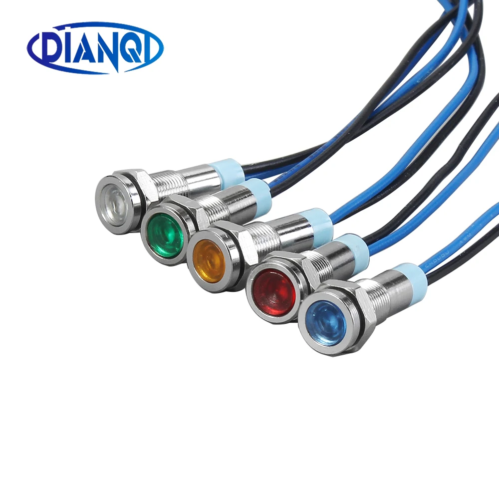 1pc 6mm Warning Led Metal Indicator Light Pilot Waterproof Ip67 Signal ...