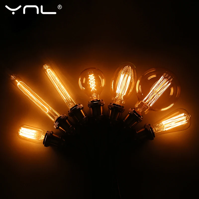 Bombilla Edison Retro E27 220V 110V 40W ST64 G80 G95 T10 T45 ampolla ...