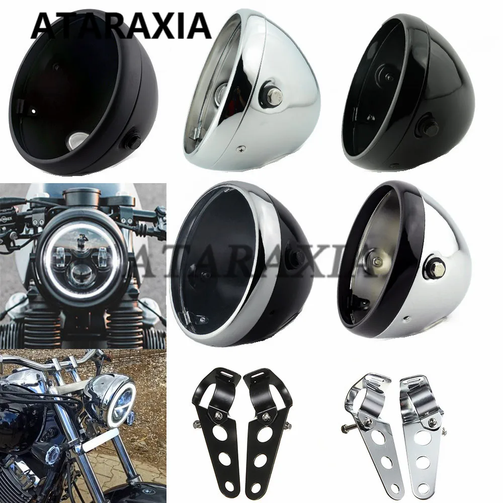 7-inch-LED-Motorcycle-Headlight-Cover-Side-Mount-Round-Bike-Headlight ...
