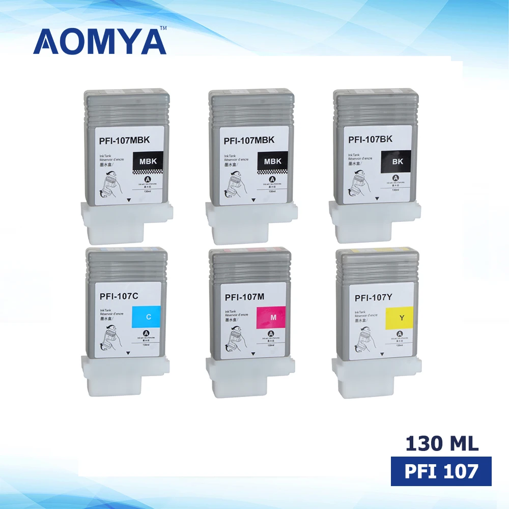 PFI-107-PFI107-Ink-Cartridge-For-Canon-iPF670-iPF680-iPF685-iPF770-iPF780-iPF785-130ML-6Colors ...