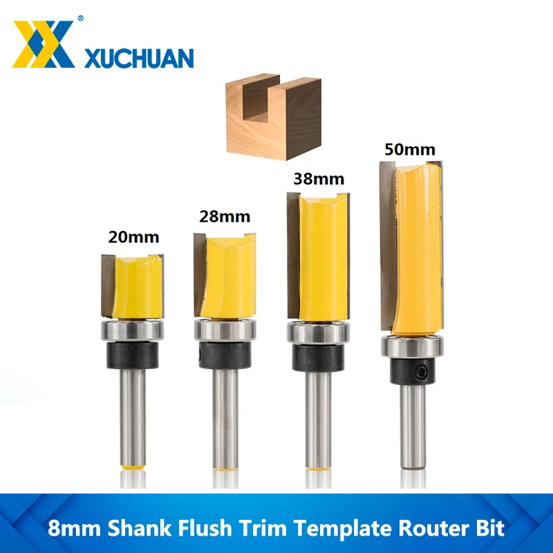 1pc 8mm Shank 3/4'' Diameter Flush Trim Template Router Bit Carbide CNC ...
