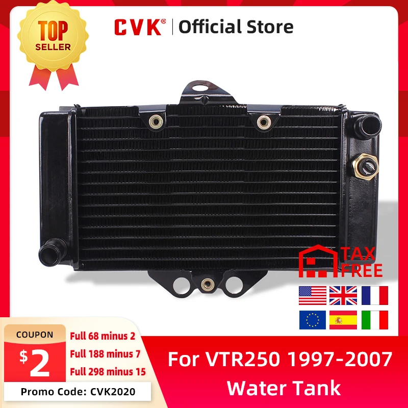 CVK Aluminium Radiator Cooler Cooling Water Tank for Honda VTR250 VTR ...
