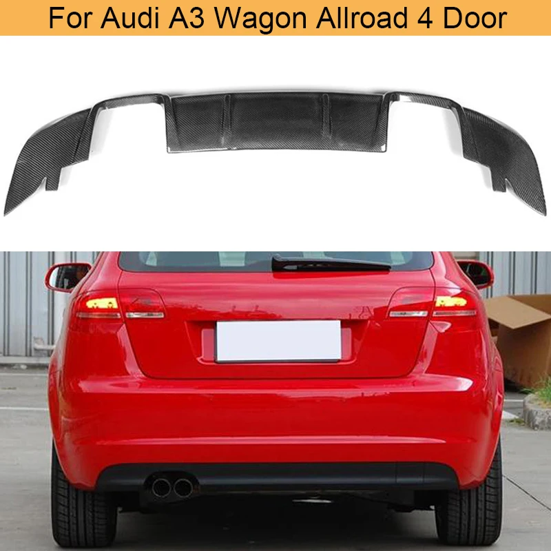 Carbon Fiber Car Rear Bumper Diffuser Lip Spoiler For Audi A3 Wagon ...