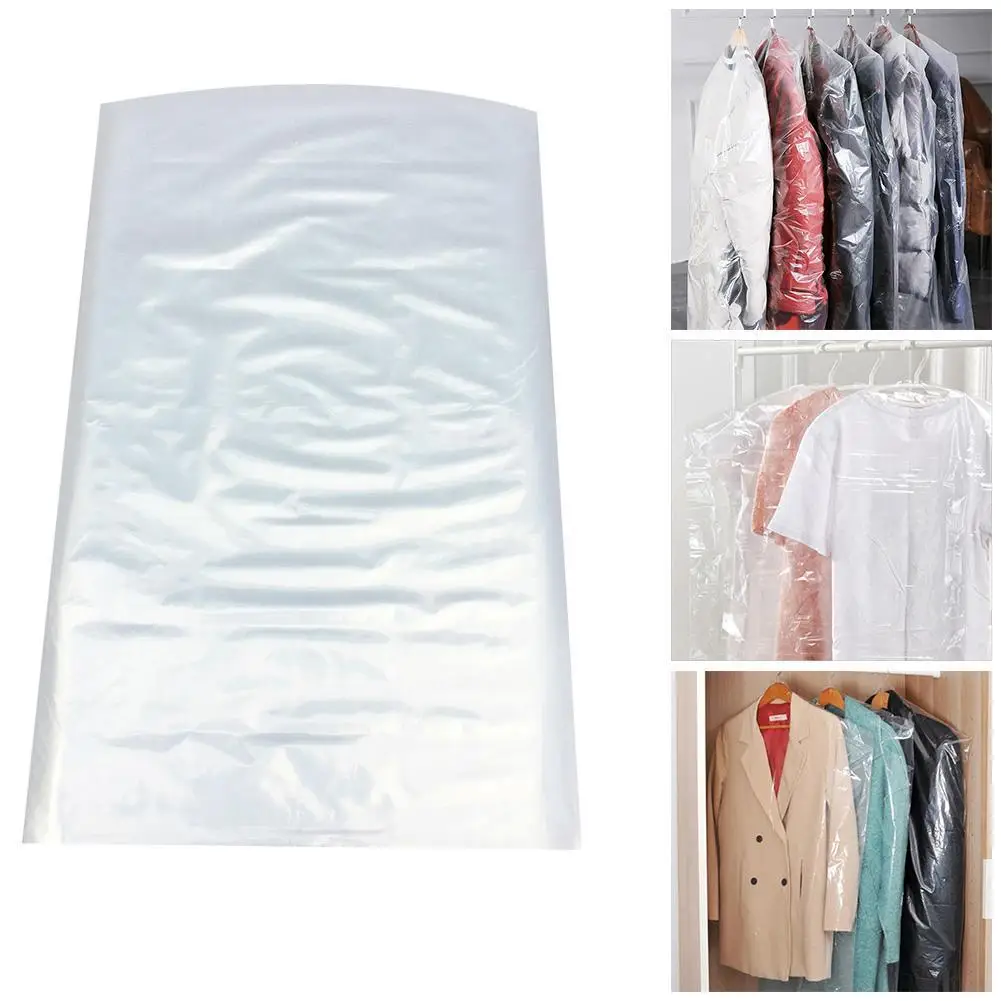 50pcs/Lot Plastic Transparent Dust Cover Garment of Clothes Hanging ...