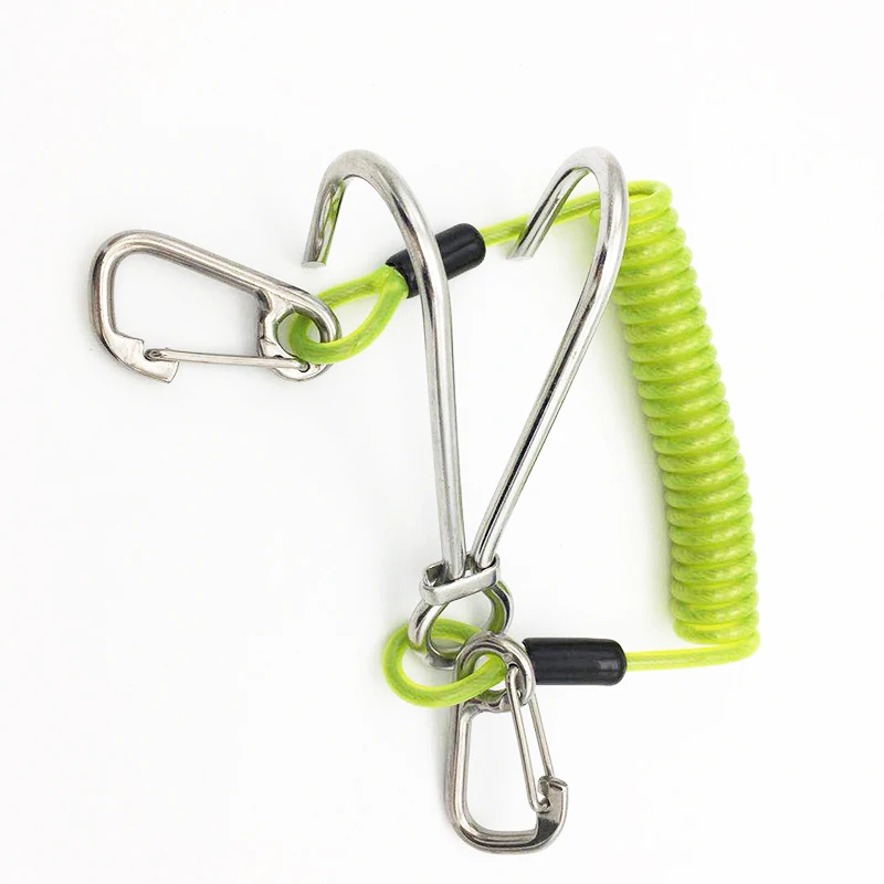 Scuba-Diving-Current-Hook-Double-Reef-Hook-Drift-Hook-with-Spiral-Coil ...