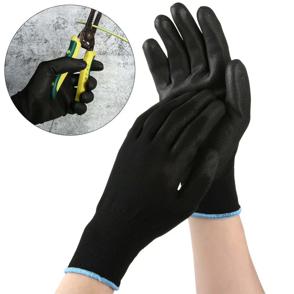 1 Pair Black Anti-static Work Gloves Non-slip Labor Protection Gloves ...