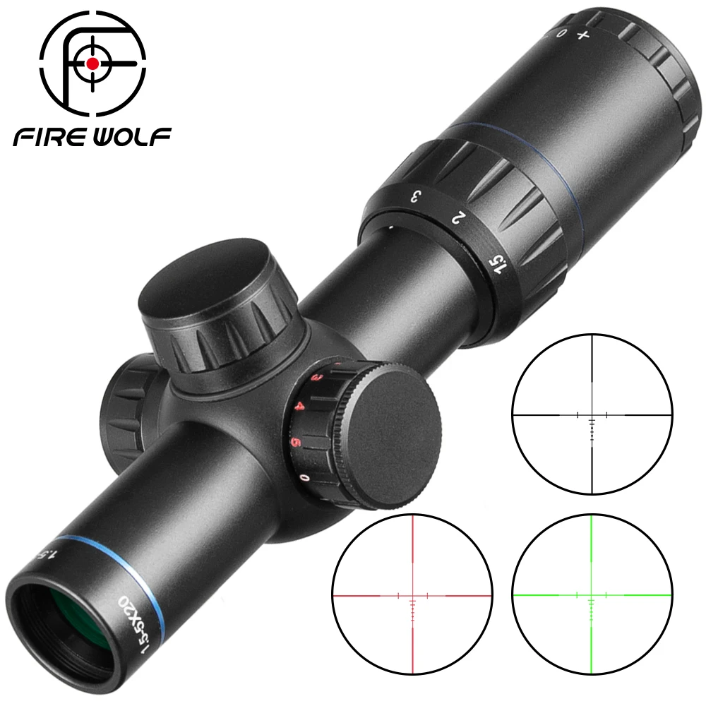Fire Wolf 3-9X32 Green Glass Rifle Scope Outdoor Reticle Sight Optics ...