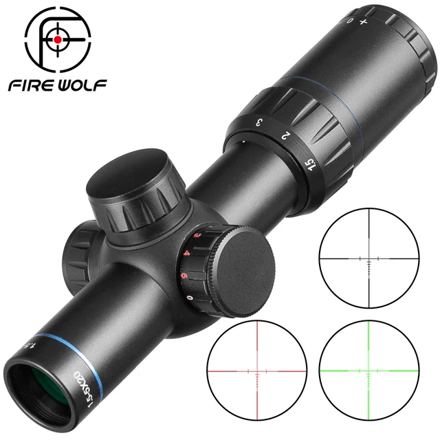 Fire Wolf 3-9X32 Green Glass Rifle Scope Outdoor Reticle Sight Optics ...