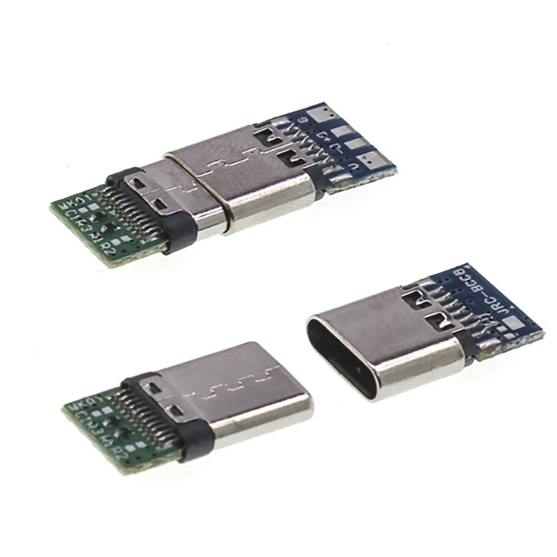 Usb 3.1 tipo c macho/fêmea conectores jack cauda 24pin usb macho plug ...