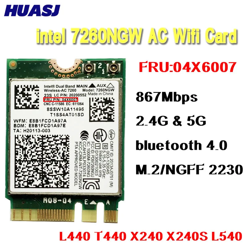 Huasj Intel Wireless-AC7260 7260NGW AC 867M wifi BT 4.0 network card ...