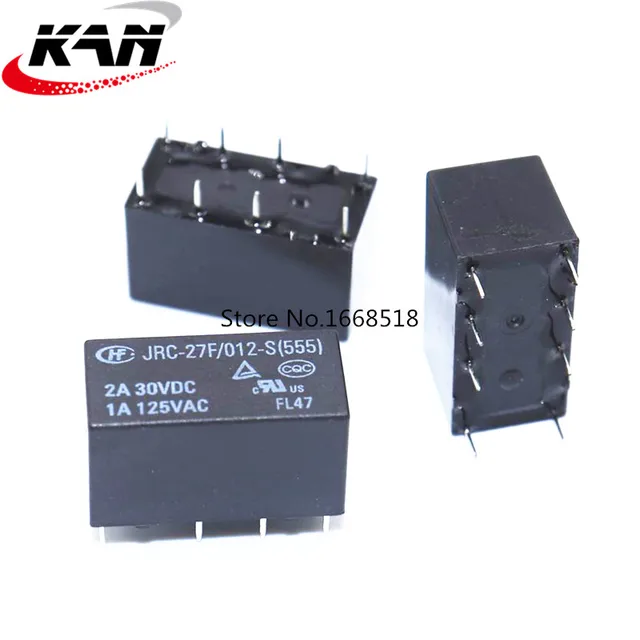 10Db Hf Relay Jrc-27F-Hfd27-005-S Jrc-27F-Hfd27-012-S Jrc-27F-Hfd27-024-S 30V 2A 8 Vs-Relé 5V ...