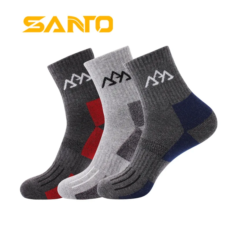 3 Pairs/Lot SANTO Men Quick Drying Socks Outdoor Sports Socks For ...