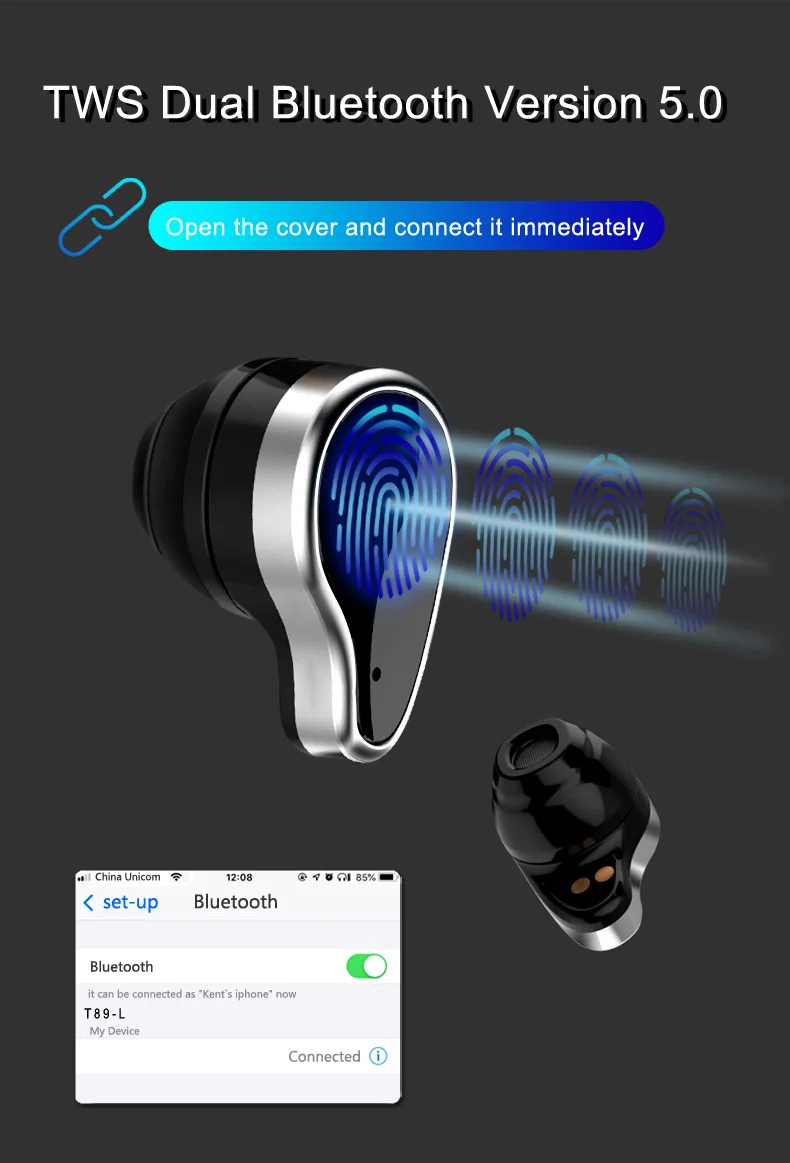 Reloj Smart Watch + Audífono Bluetooth 2 En 1 Tws T89 - InTouch Perú