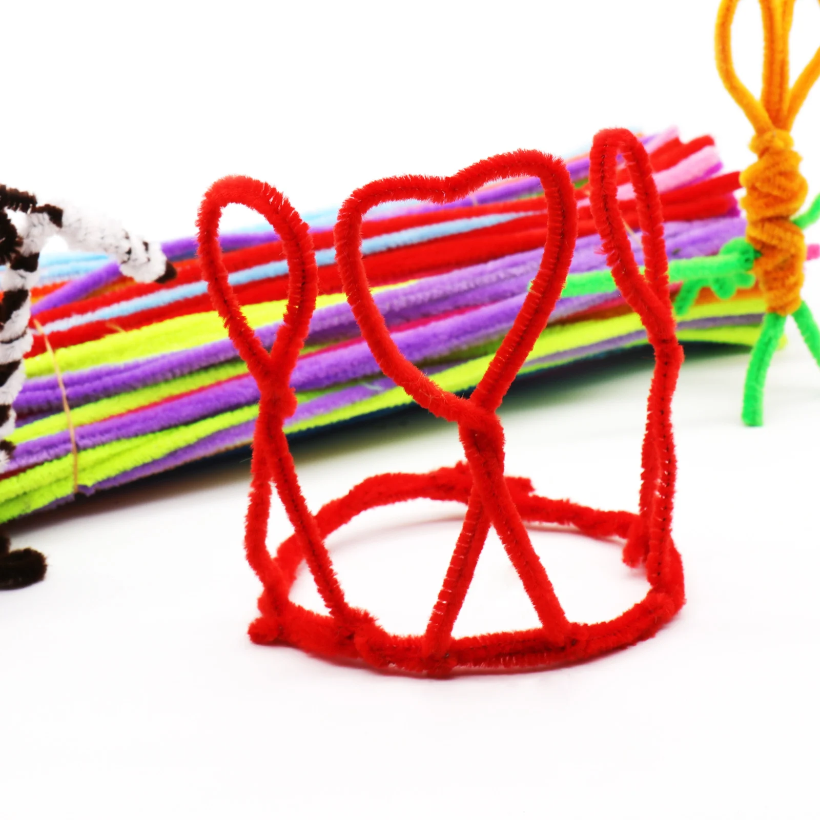 100pcs Handmade Colored Wool Root Top Twisting Bar Manual Fluffy Bar ...