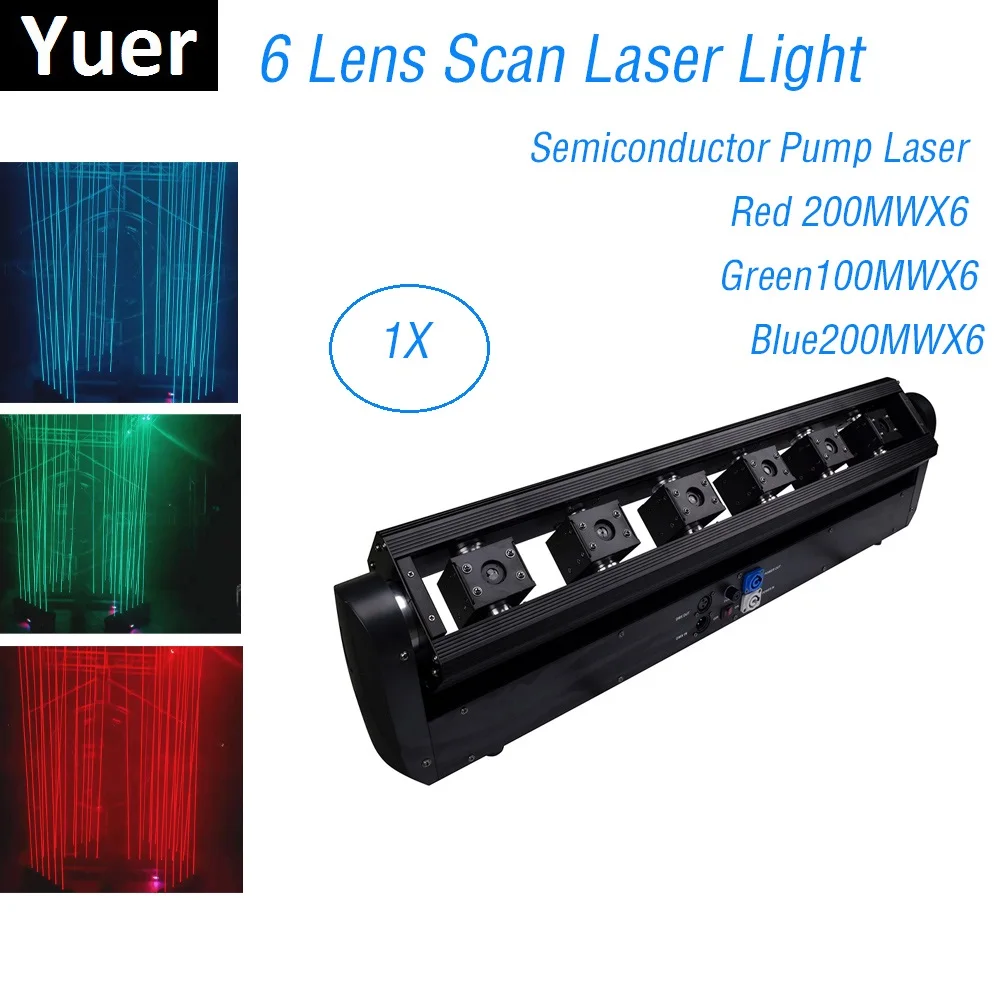 6 Lens Scan Laser Light Line Beam 3W Laser Line Scanner Stage Lighting ...