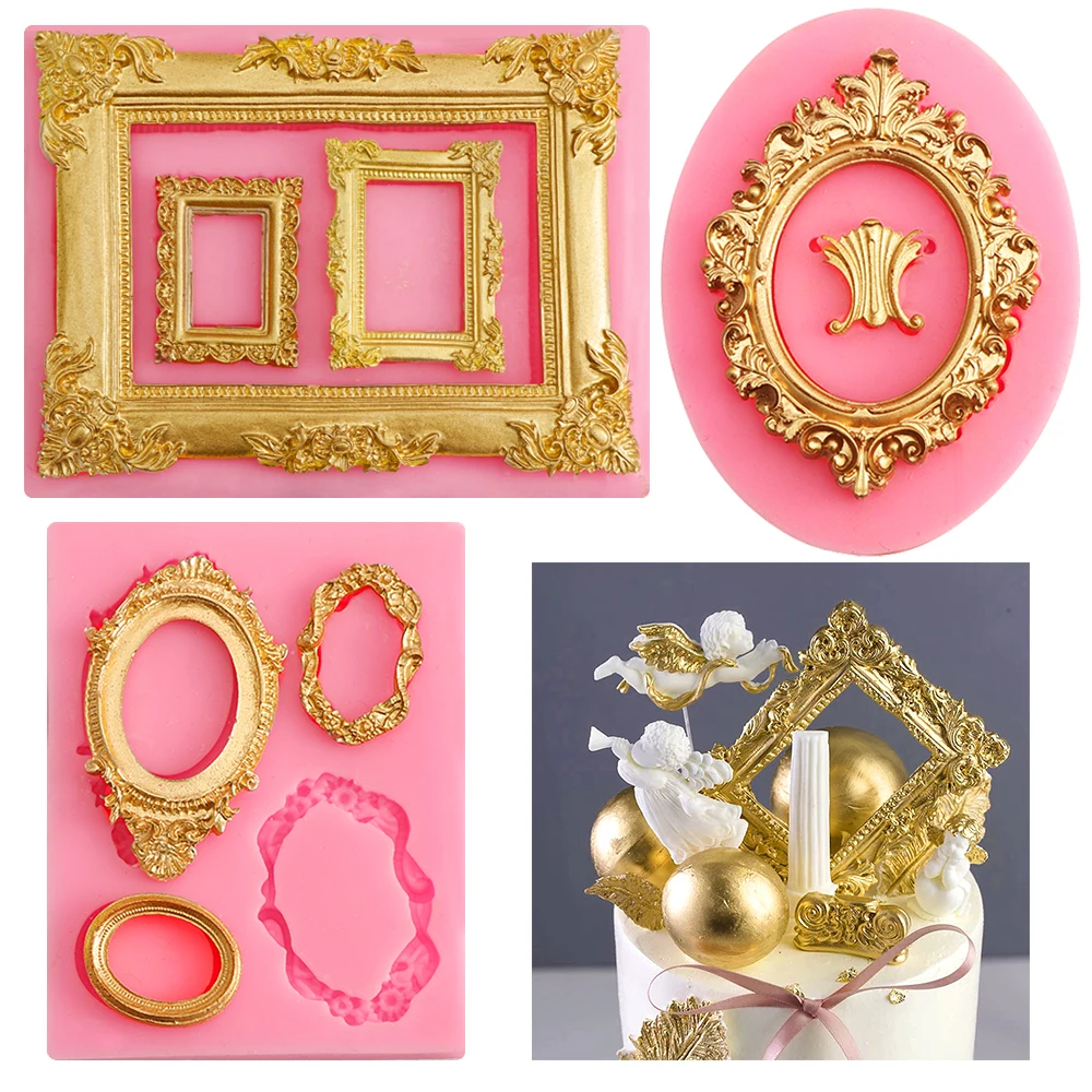 Hot-Sale-1-piece-European-Style-Fondant-Frame-Silicone-Mold-Mixed ...
