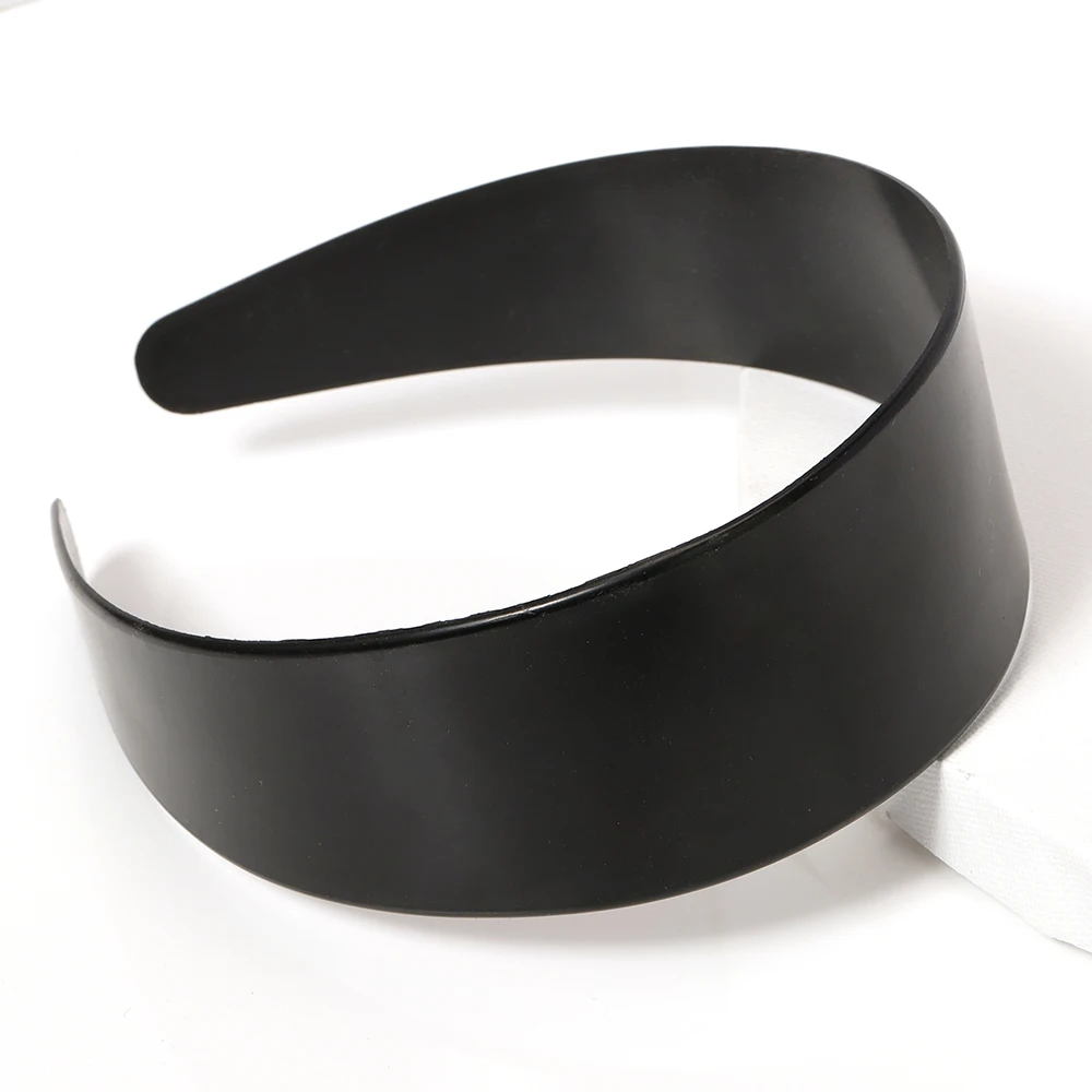 5pcs Black Plastic Headband Base Flat Wide Bezel Hairbands Setting Head ...