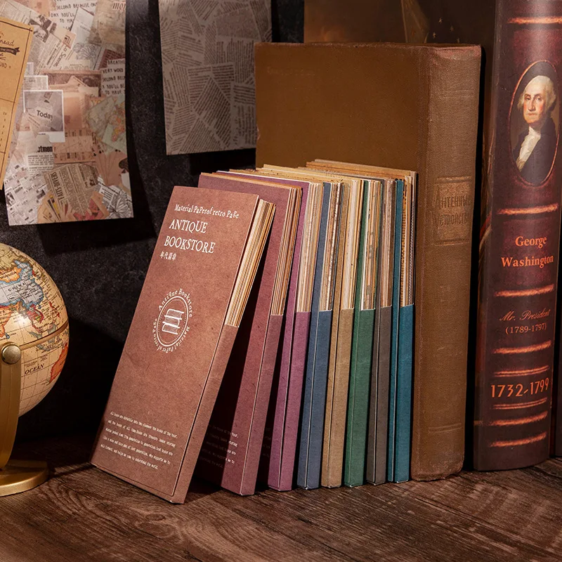 60Pcs-Antique-Bookstore-Series-Material-Retro-Hand-Account-Decoration ...