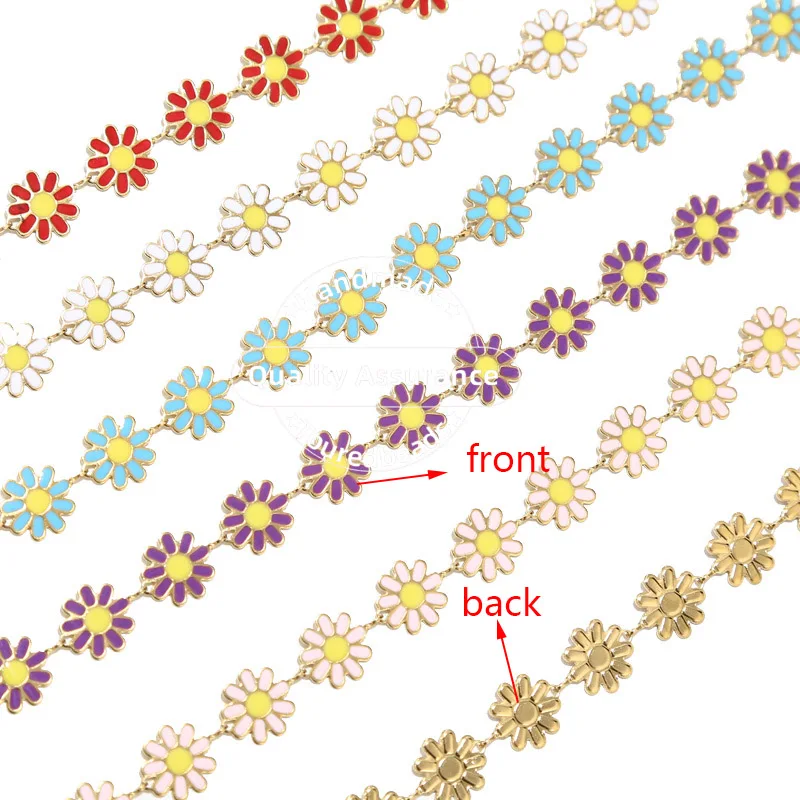 1M-Stainless-Steel-10mm-White-Blue-Pink-Enamel-Daisy-Flower-Chain-For ...