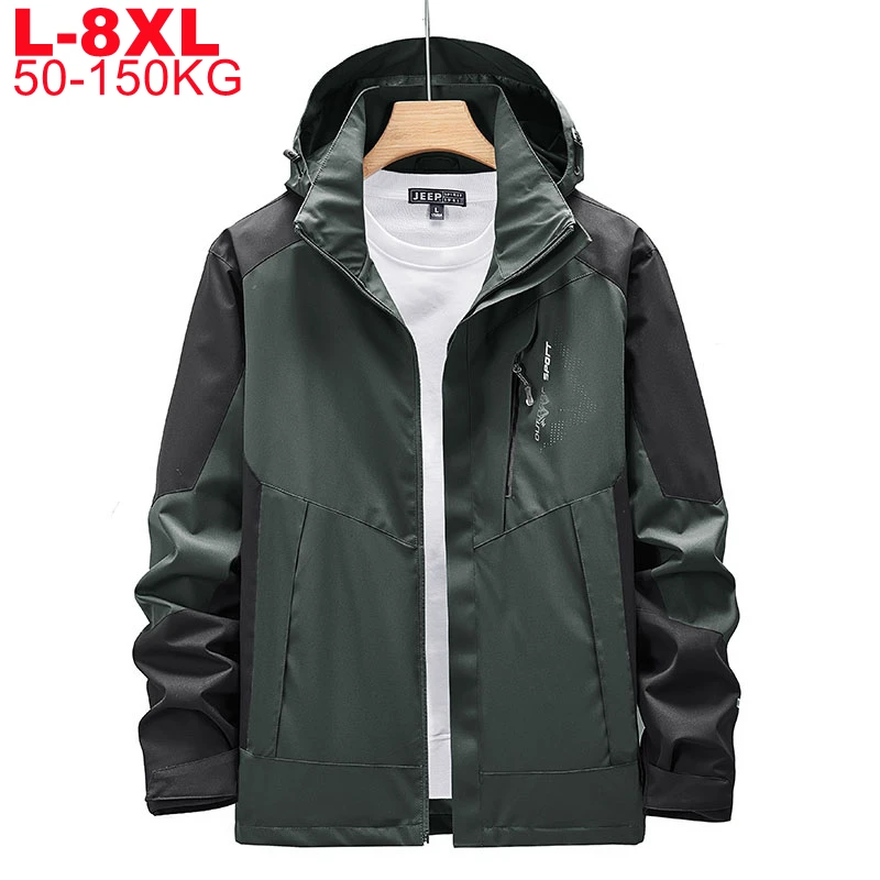 Big Size 8xl 7xl 6xl Men's Waterproof Jacket Men Outdoor Jackets Large ...