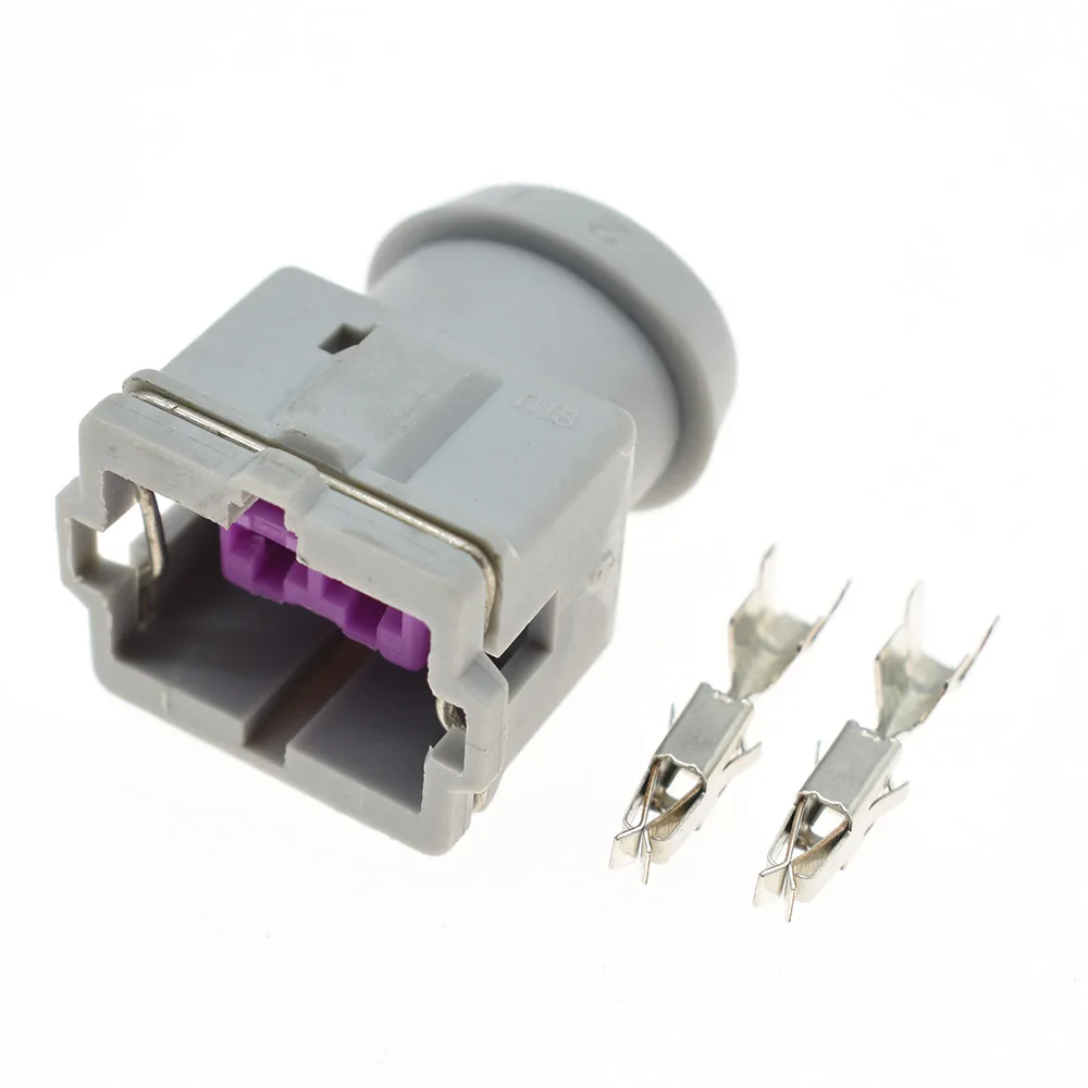 1-5-10-20-Set-Grey-Delphi-2-Pin-Female-Sensor-Connector-Sealed-Auto ...
