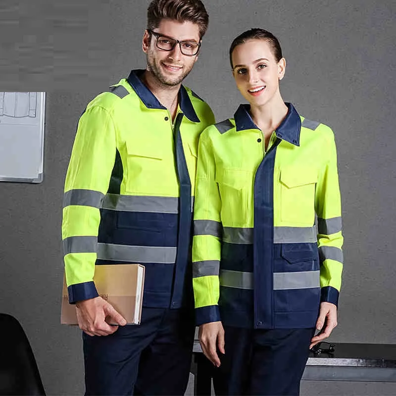 Reflective-Stripe-Coverall-Working-Uniforms-Waterproof-Railway-Road ...