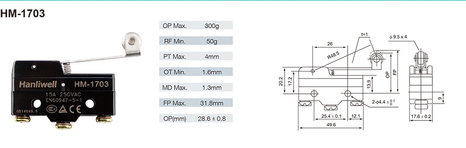 New-brand-original-Limit-switch-micro-switch-HM-1701-HM-1702-HM-1703-HM ...