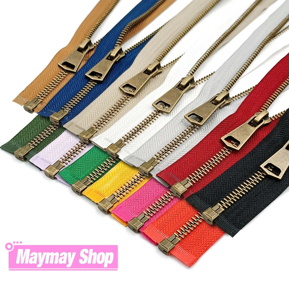 5# High Quality Colorful Open-End Auto Lock Copper Metal Zipper Diy ...