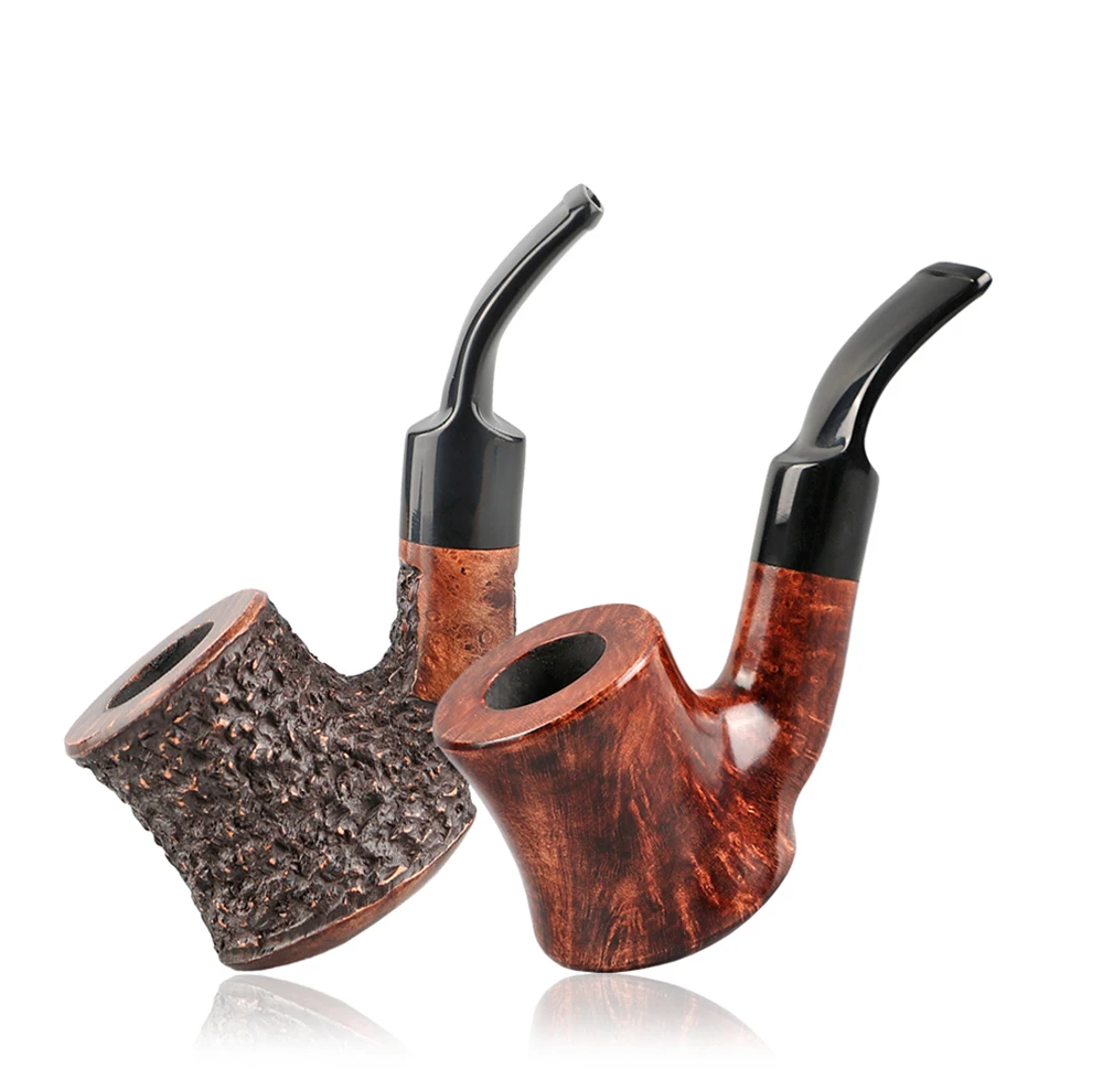 Pipe,Tuyau de fumée en bois de bruyère,conception à tige coudée pour ...