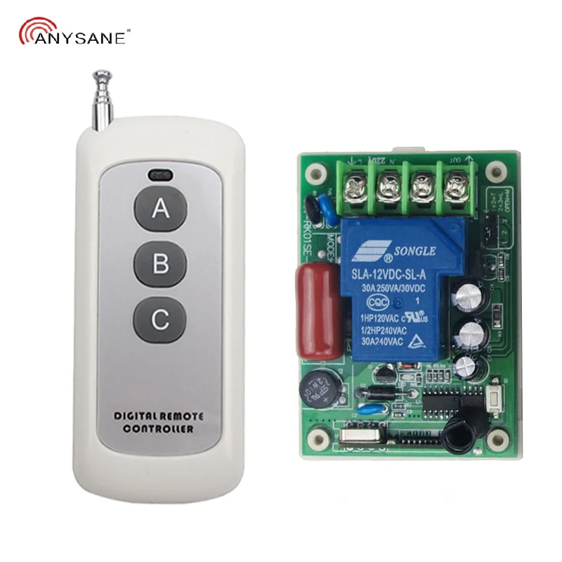 ANYSANE Wireless 433mhz Remote Control Switch For Door Garage Rf Radio Long Distance 1527 ...