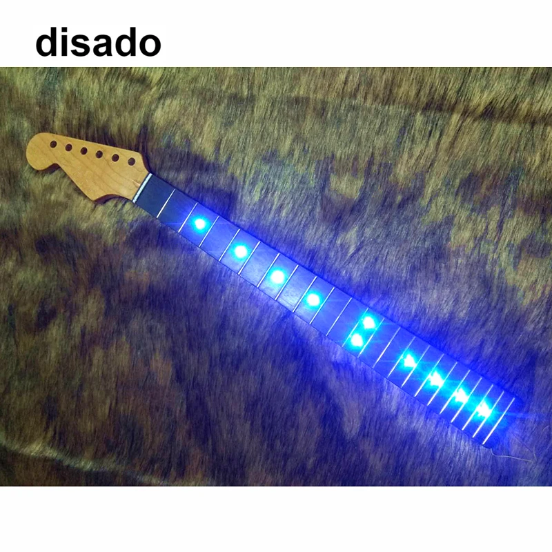 22 Frets maple Electric Guitar Neck rosewood fretboard inlay LED lights ...