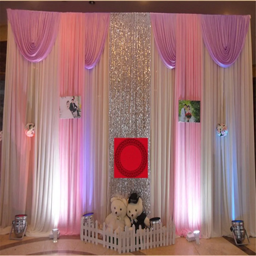 Wedding 3mx6m backdrop Wedding stage curtain background stage backdrop ...