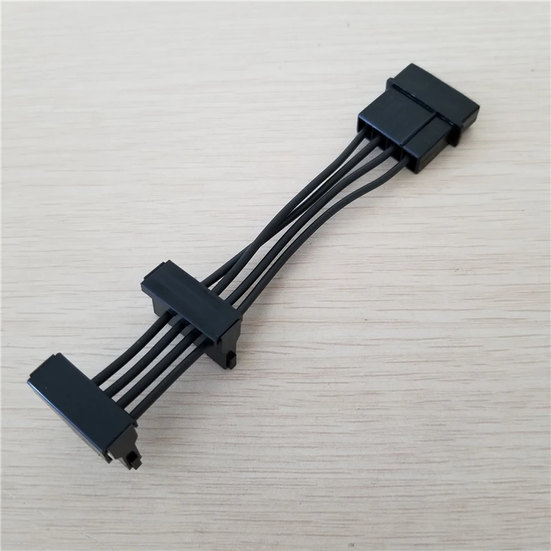 4Pin IDE Molex to 2 Port 15Pin SATA Hard Drive HDD SSD Power Supply ...