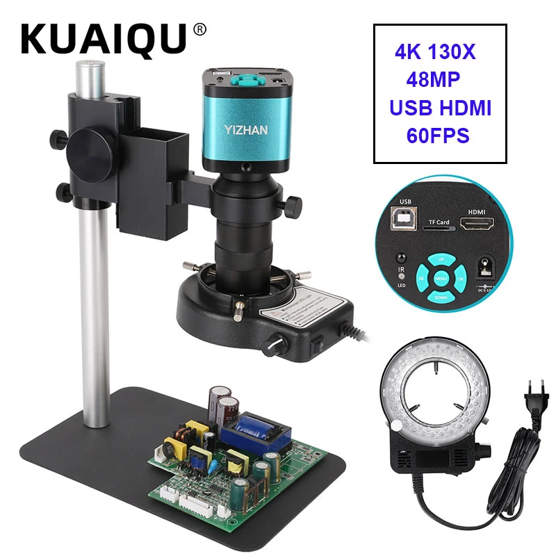 4k 48mp Hdmi Usb 60fps Monocular Video Microscope Sets 38mp/16mp/13mp ...