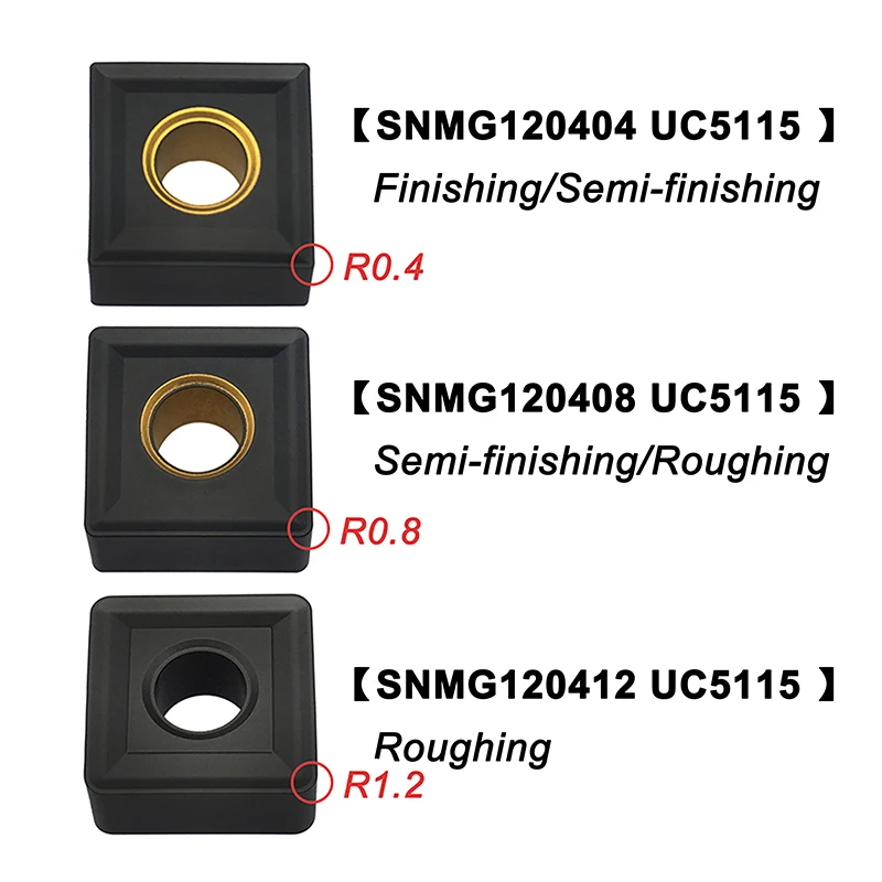 10PCS-SNMG120404-SNMG120408-SNMG120412-UC5115-Carbide-Inserts-External ...