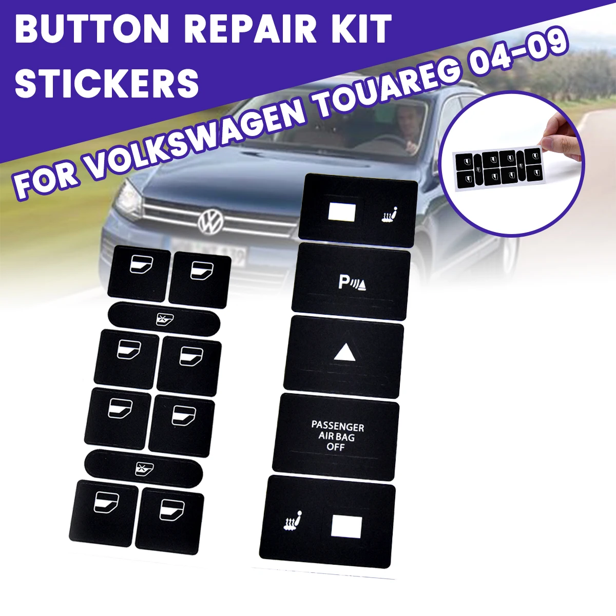 Car Repair Stickers Glass Lift Central Control Panel Switch Button ...