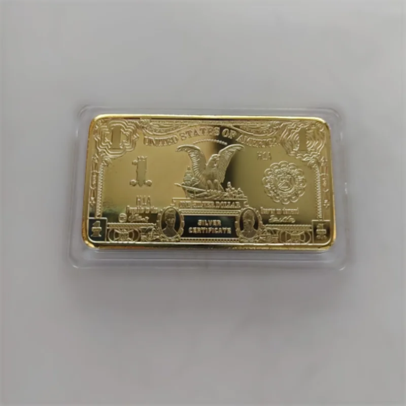 USD 1Dollar Bullion 24k Gold Bar American Metal Coin Golden Bars USD ...