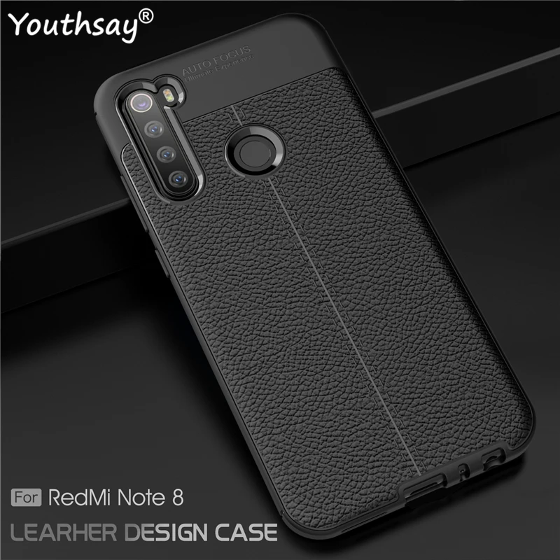 Capa de silicone macio para xiaomi redmi note 8, capa de couro, luxuosa ...