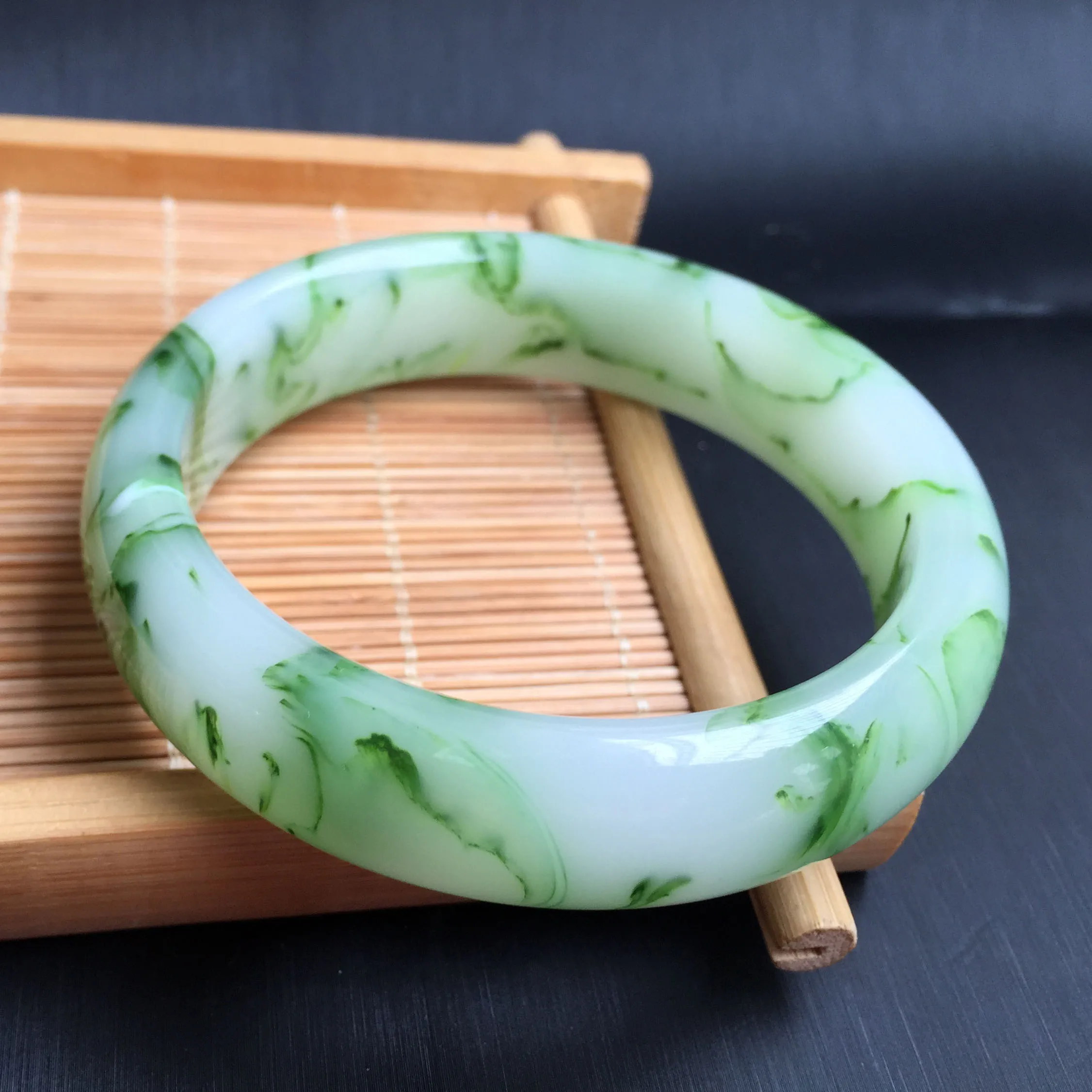 Natural-jade-bangle-hand-carved-floating-flower-jade-bracelets-women ...