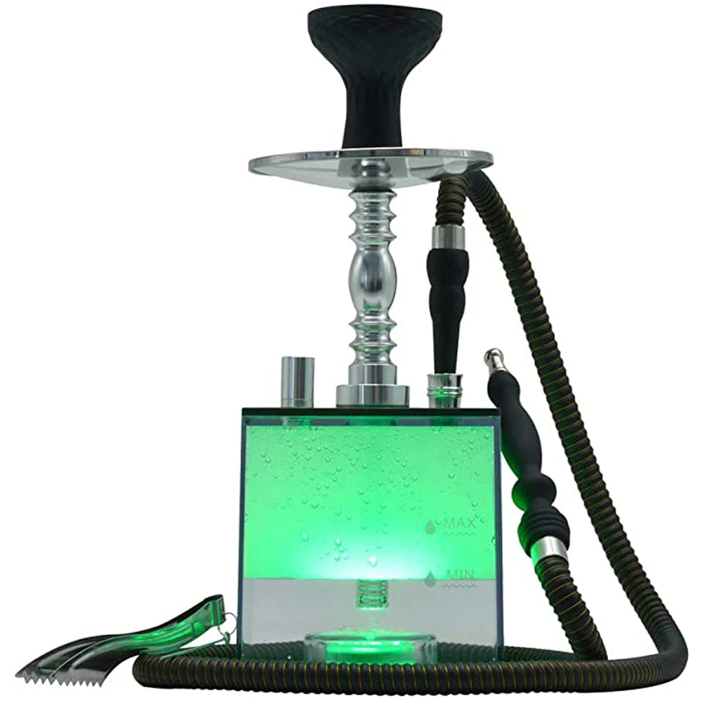 Hookah-Shisha-set-Cube-Acrylic-with-Silicone-Hookahs-Bowl-Leather-Hose ...