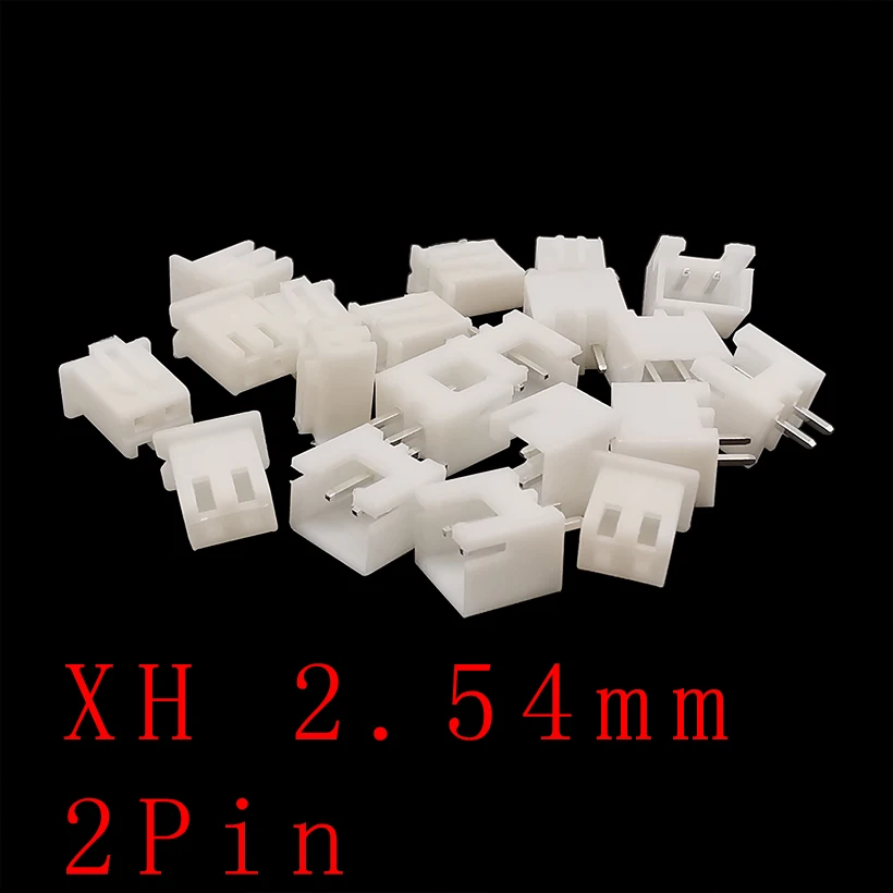 100Pcs JST XH2.54 2Pin 2.54mm Pitch Plastic Shell Terminal Wire Connector XH 2.54mm 2P Male Plug ...