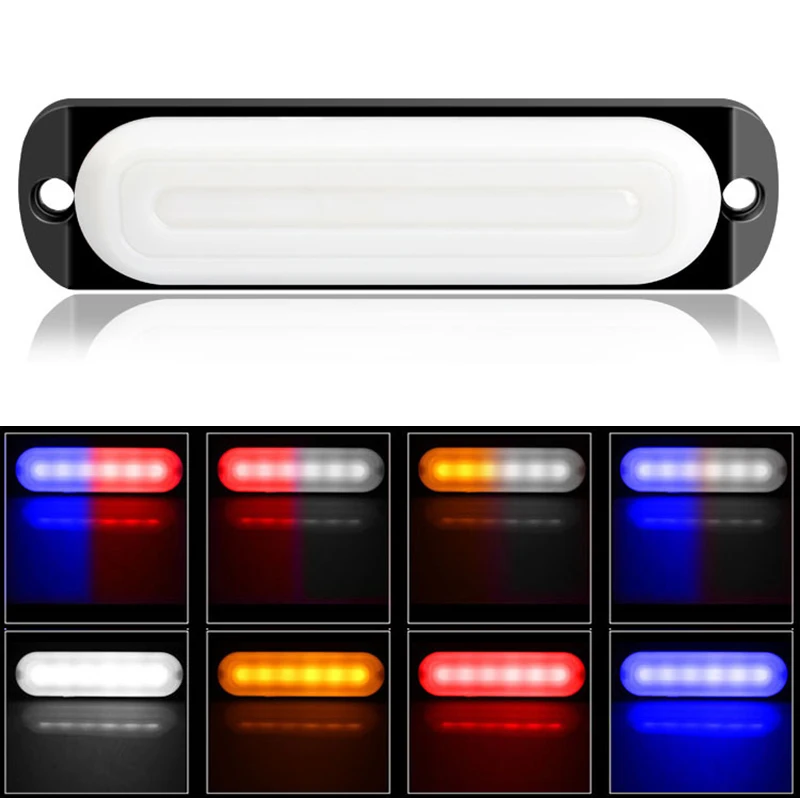 Ultra-thin-Light-Guide-Car-Truck-6LED-Side-Warning-Lights-12V-24V ...