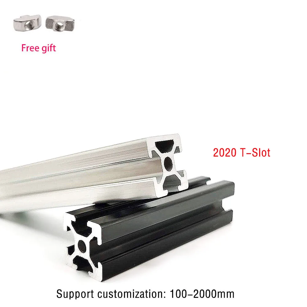 2pcs-Black-Silver100-1200mm-2020-T-slot-Aluminum-Extrusions-Aluminum ...