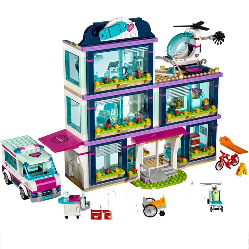 932Pcs 3028 Heartlake Hospital Building Blocks Bricks City Serise ...