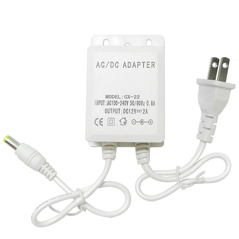 US-Standard-12V-2A-Waterproof-Power-AdapterSuitable-For-CCTV-Camera ...